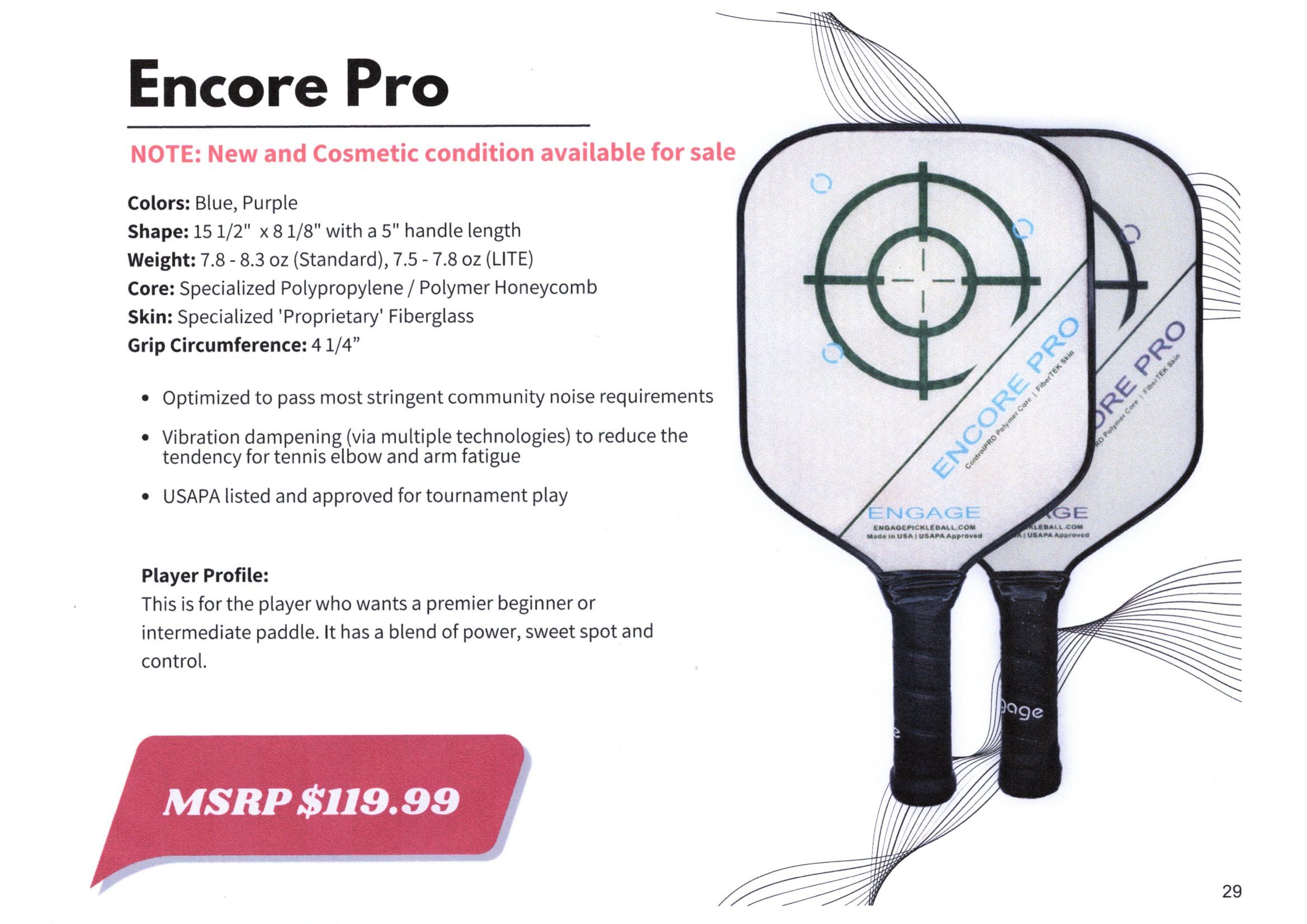 ENGAGE Encore Pro - Pickleball Paddle - Pickleball Essentials