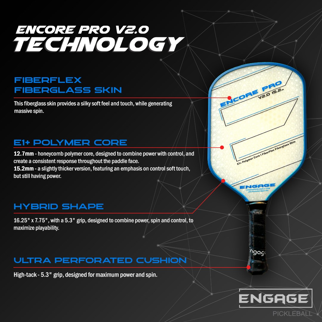 ENGAGE Encore Pro V2 12.7 - Pickleball Paddle - Pickleball Essentials