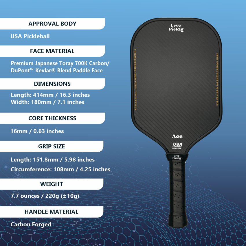 Love Pickle "Ace" Paddle - Pickleball Essentials